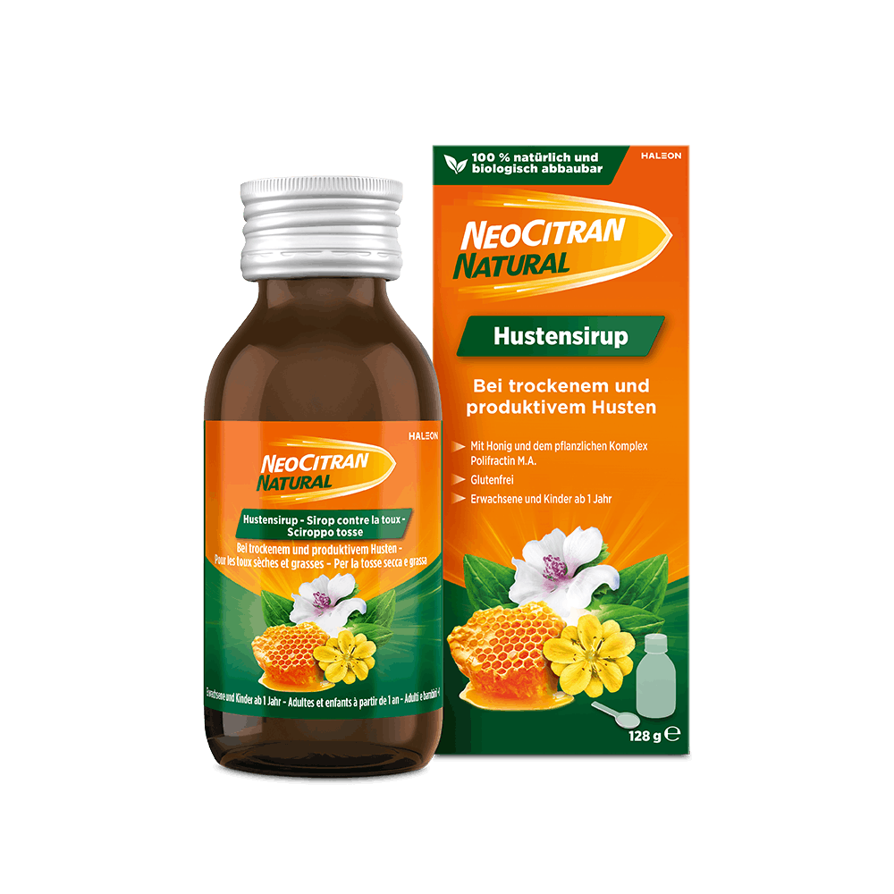 NeoCitran hilft bei Symptomen von Grippe, Erkältung und Husten